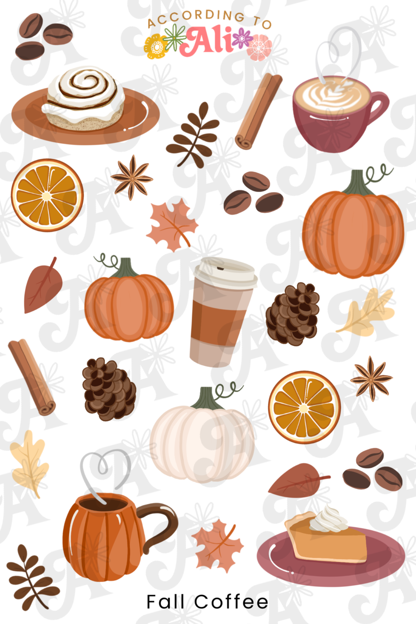 Fall Coffee Sticker Sheet – according to ali