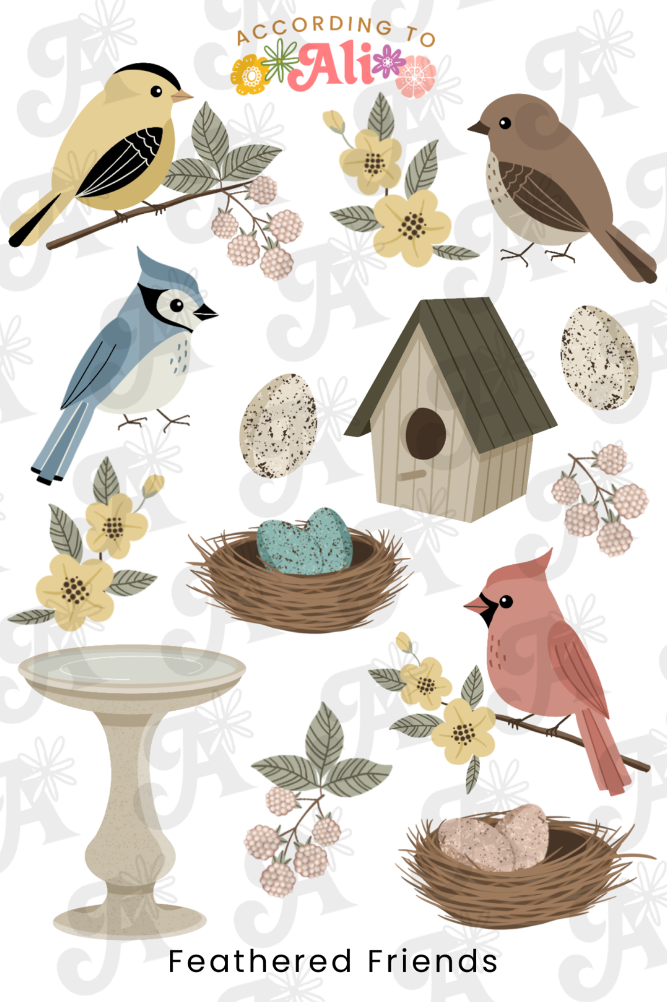 Feathered Friends Sticker Sheet – according to ali