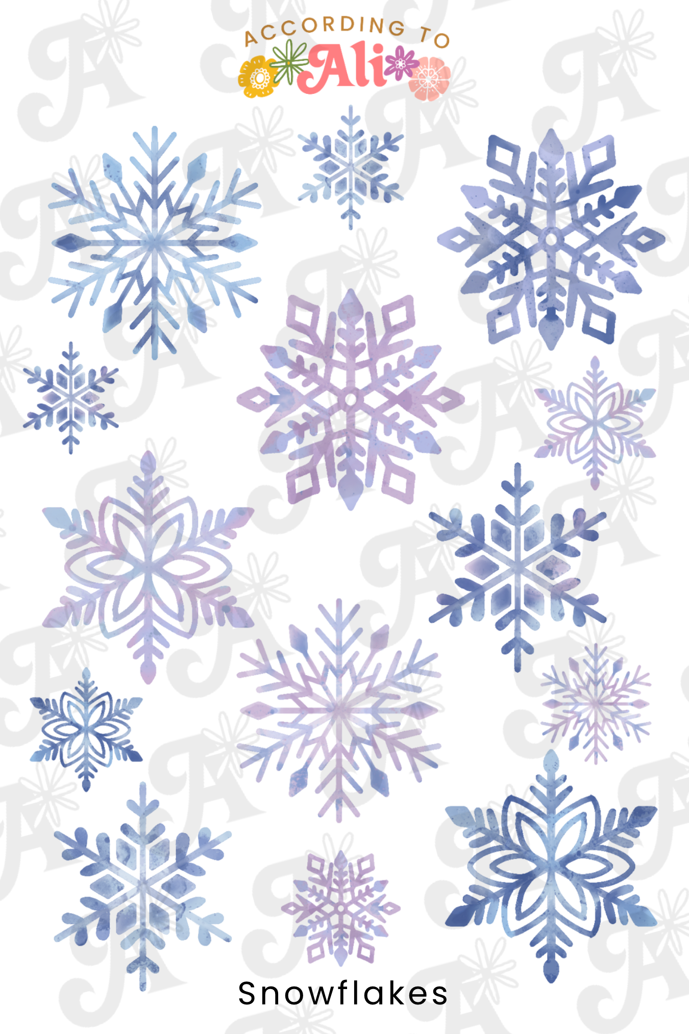 Snowflakes Sticker Sheet – according to ali