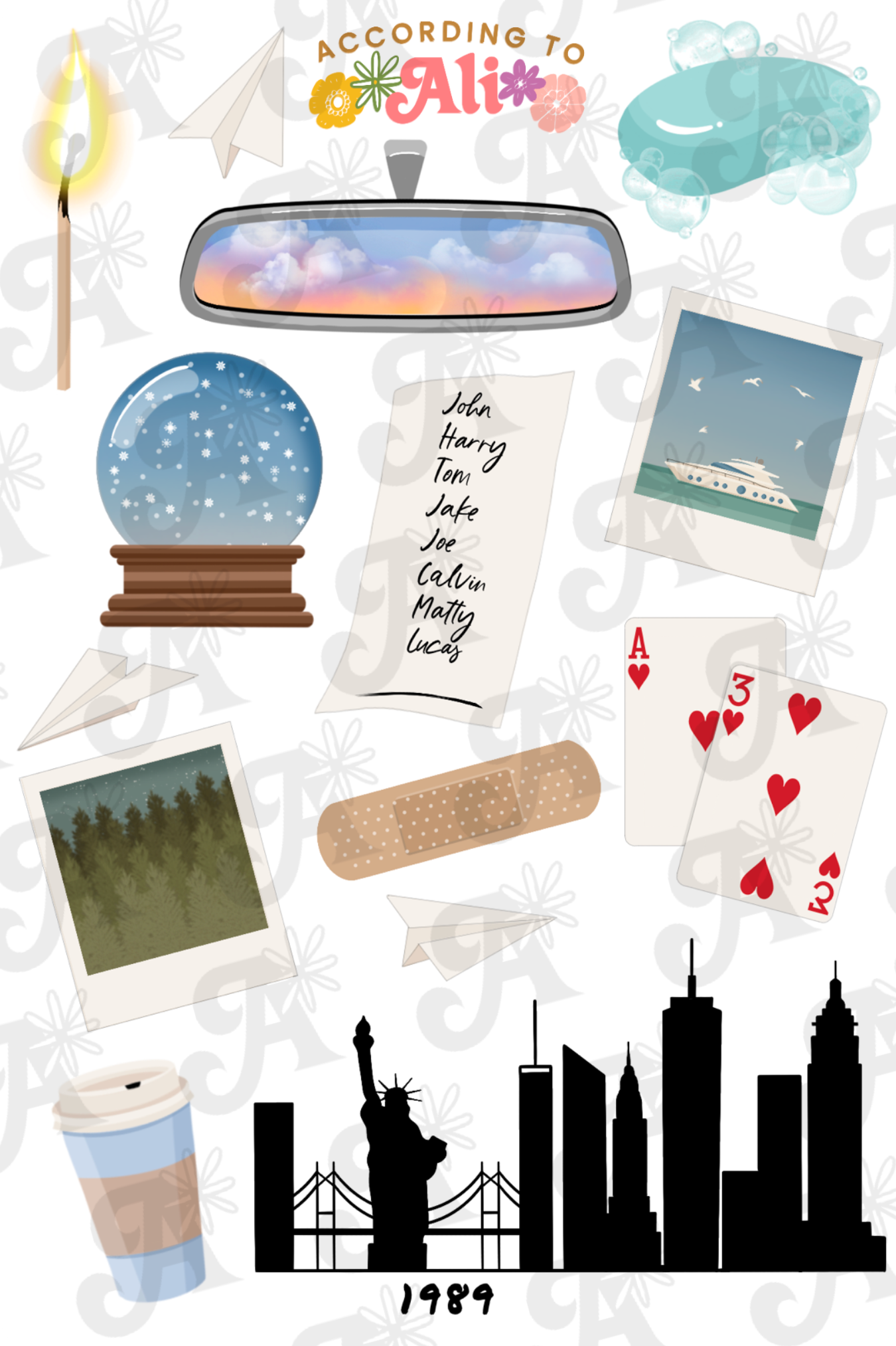 1989 Sticker Sheet – according to ali