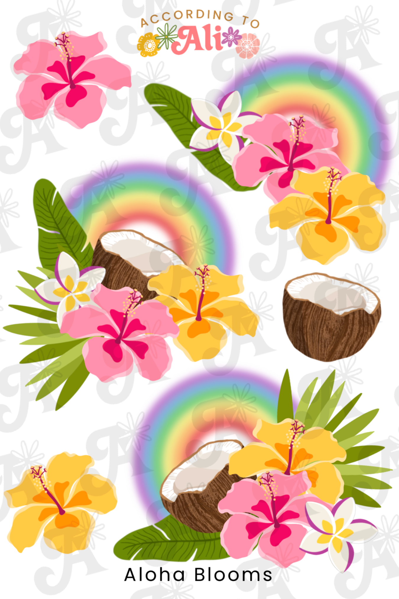Aloha Blooms Sticker Sheet – according to ali