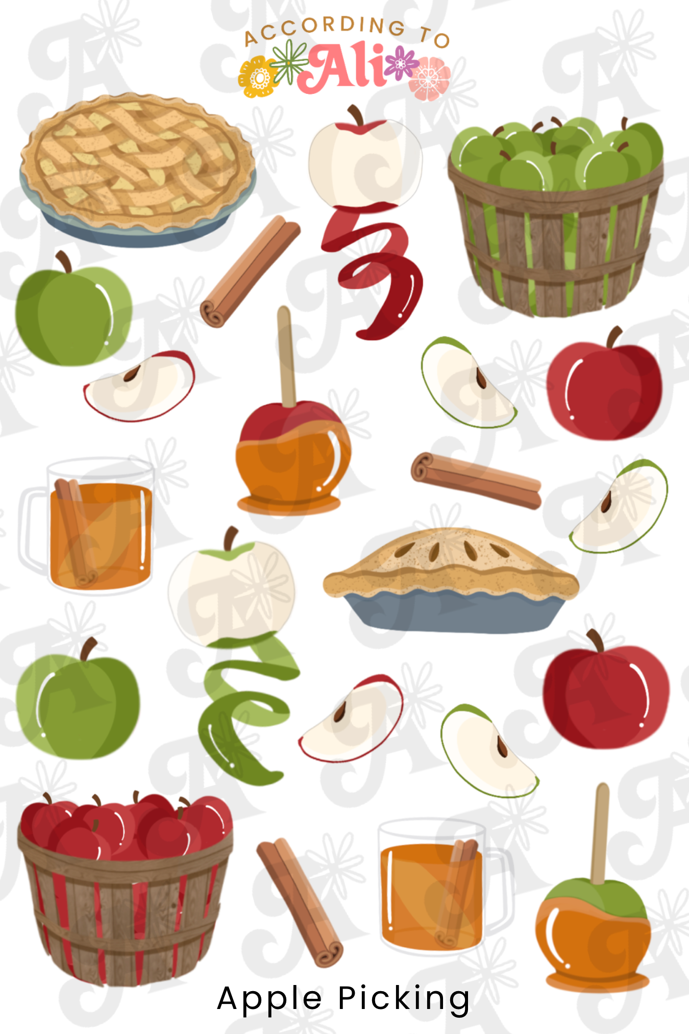 Apple Picking Sticker Sheet – according to ali