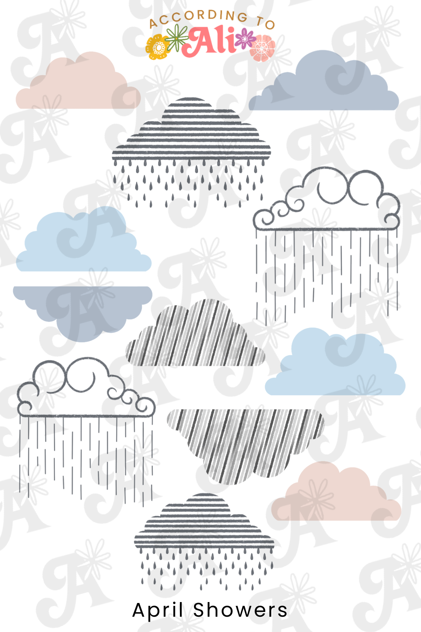 April Showers Sticker Sheet – according to ali