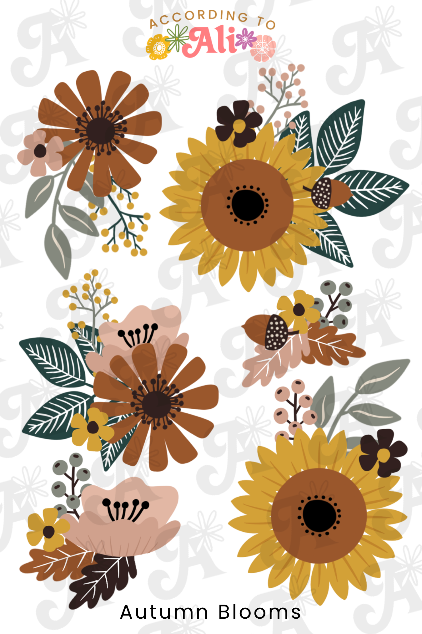 Autumn Blooms Sticker Sheet – according to ali