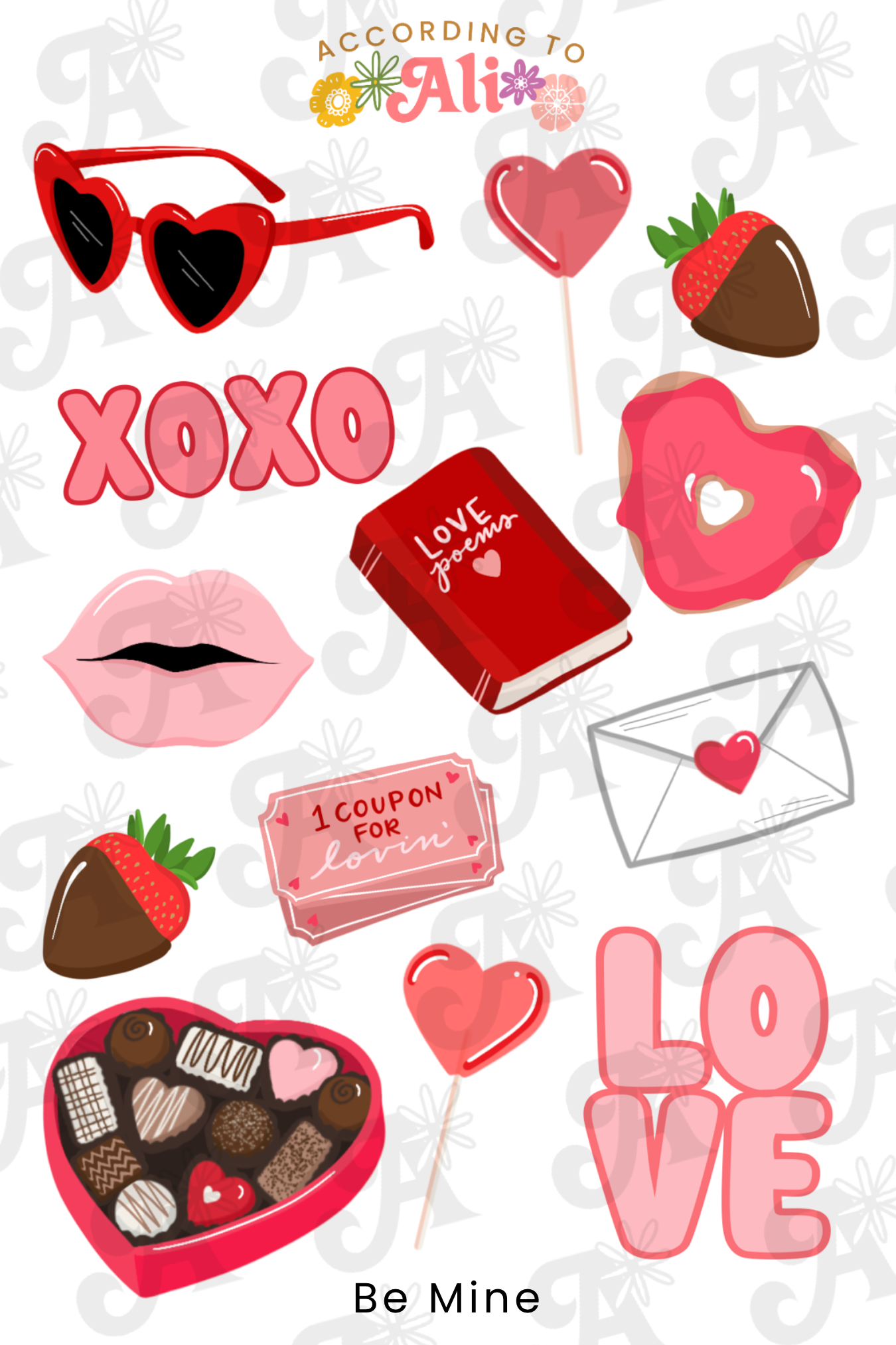 Be Mine Sticker Sheet – according to ali