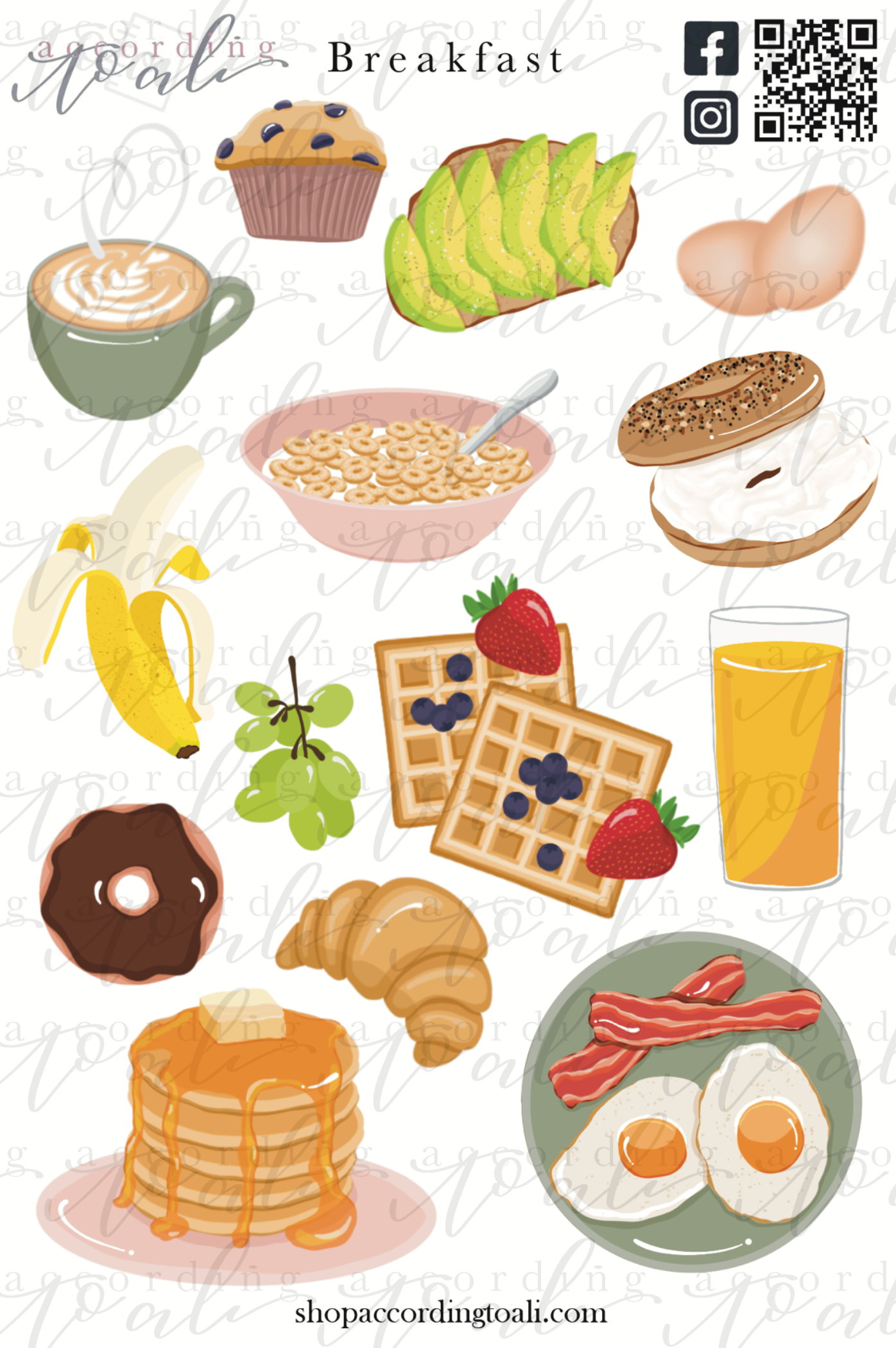 Breakfast Sticker Sheet – according to ali