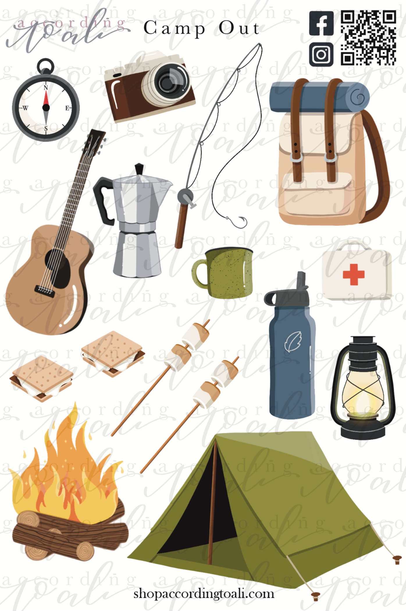 Camp Out Sticker Sheet – according to ali