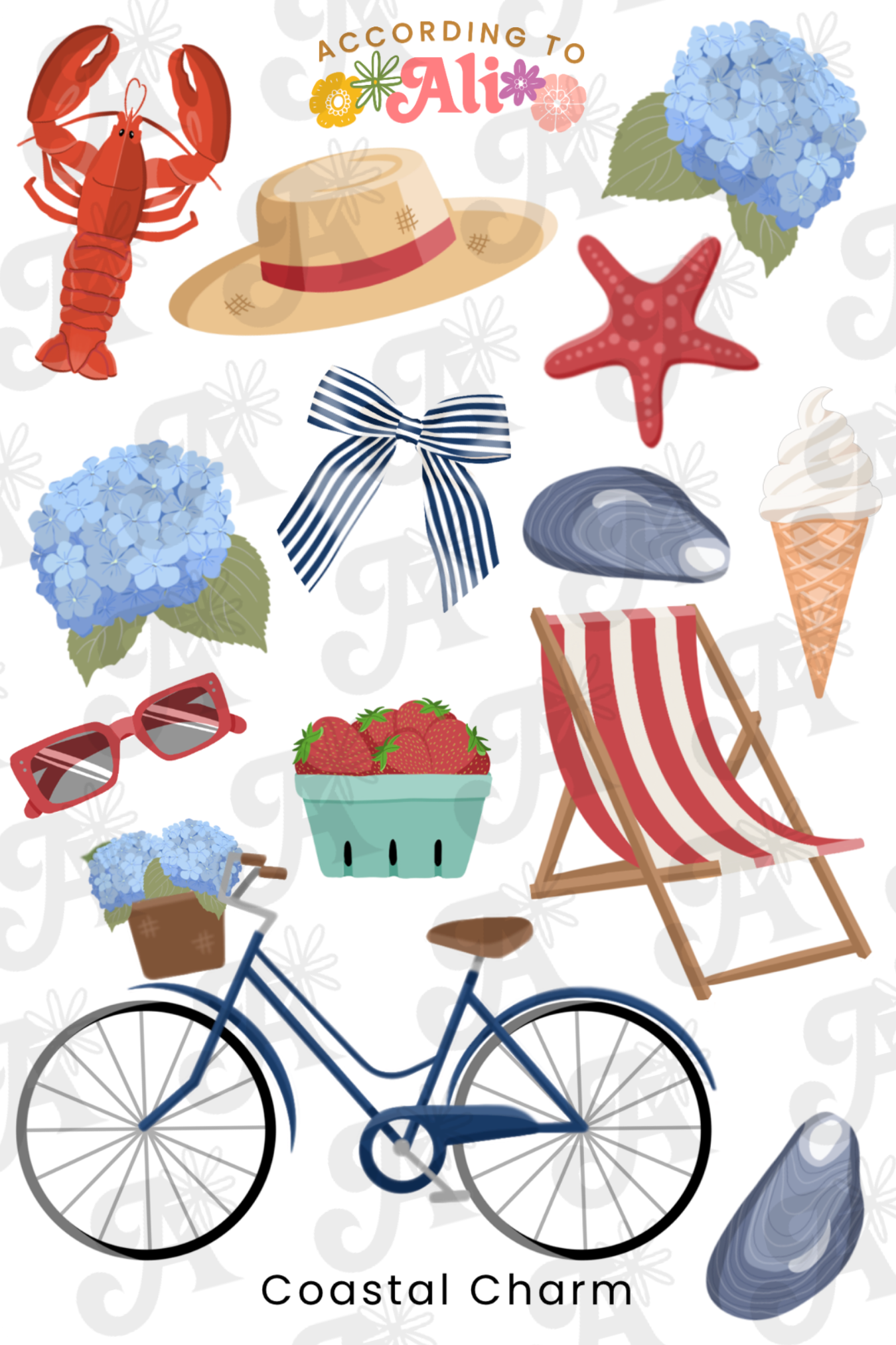 Coastal Charm Sticker Sheet – according to ali