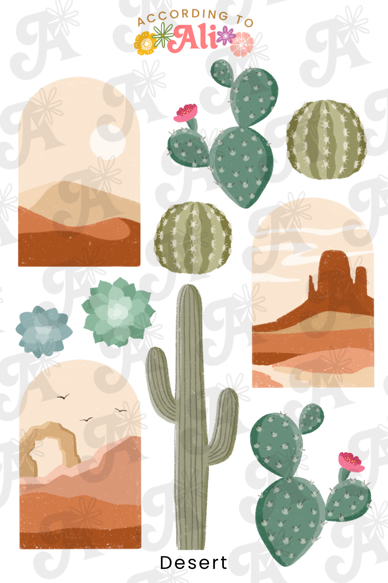 Desert Sticker Sheet – according to ali