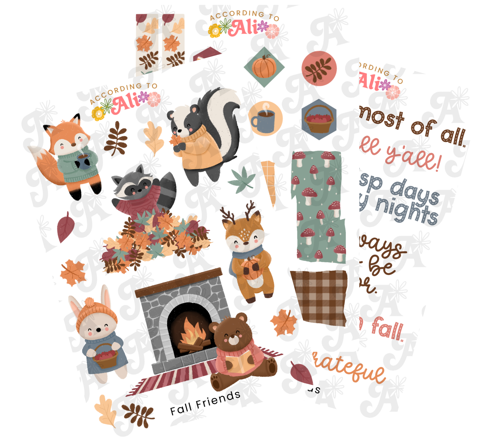 Fall Friends Sticker Sheet Set – according to ali