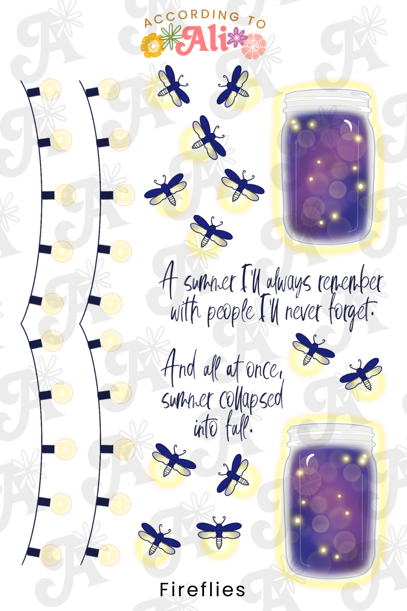 Fireflies Sticker Sheet – according to ali