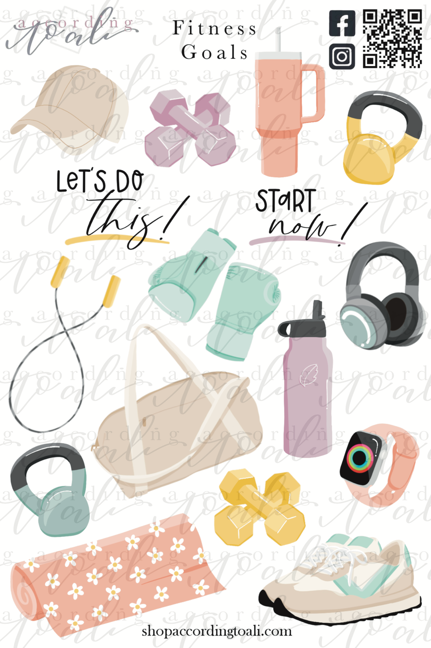 Fitness Goals Sticker Sheet – according to ali