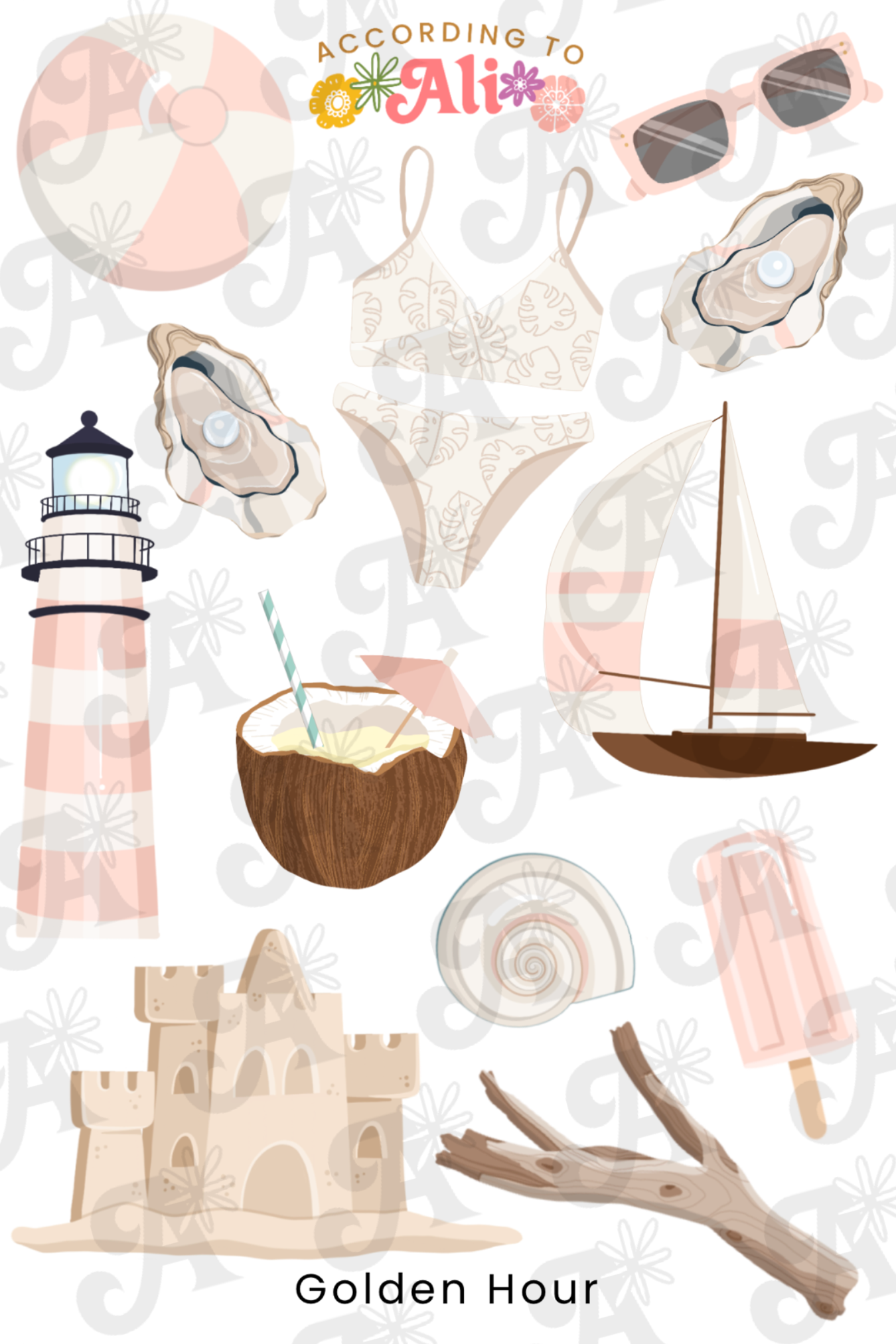 Golden Hour Sticker Sheet – according to ali
