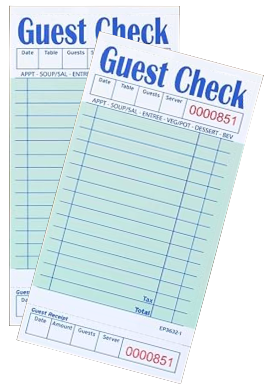 Guest Check Ephemera – according to ali