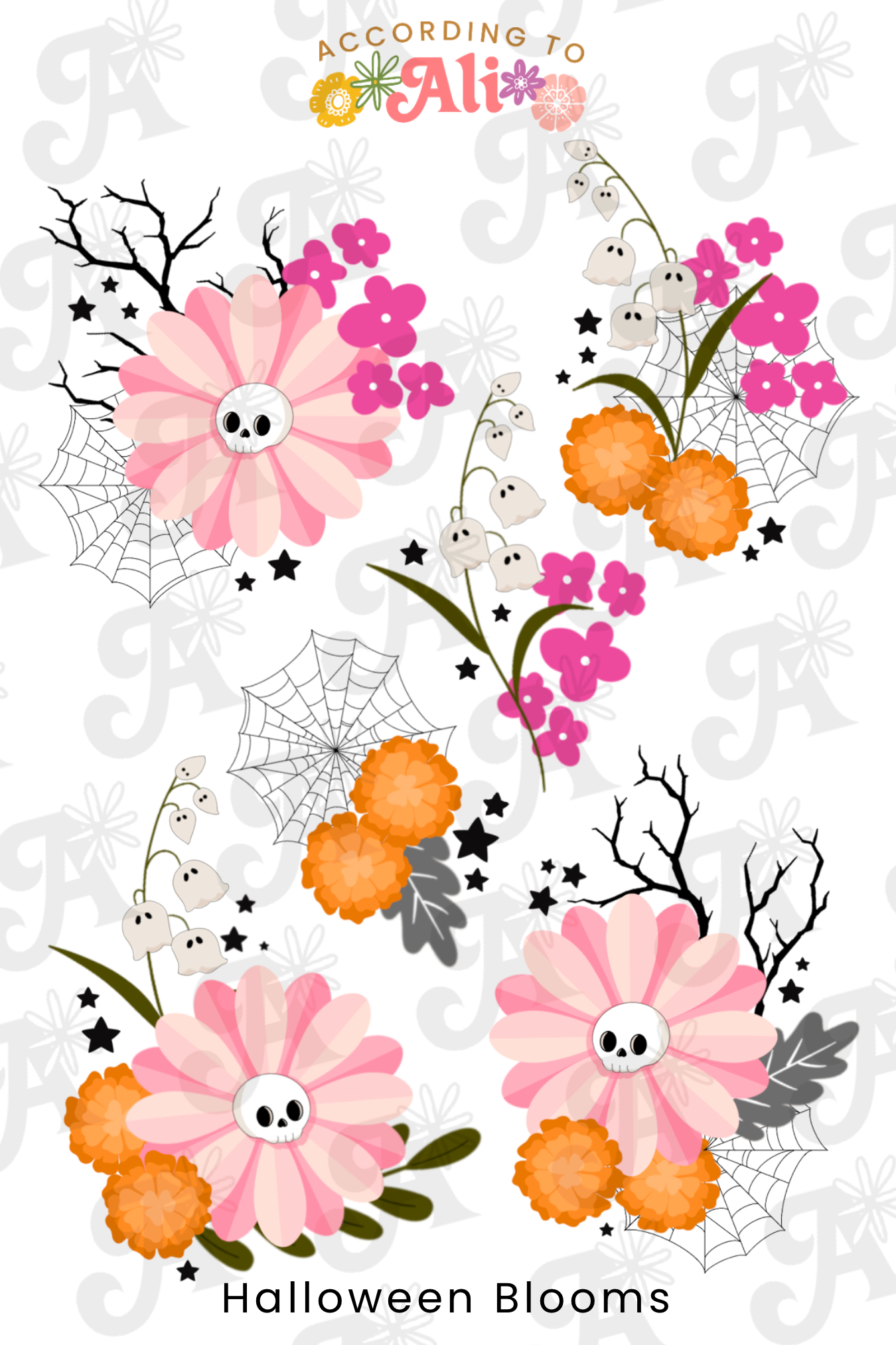 Halloween Blooms Sticker Sheet – according to ali