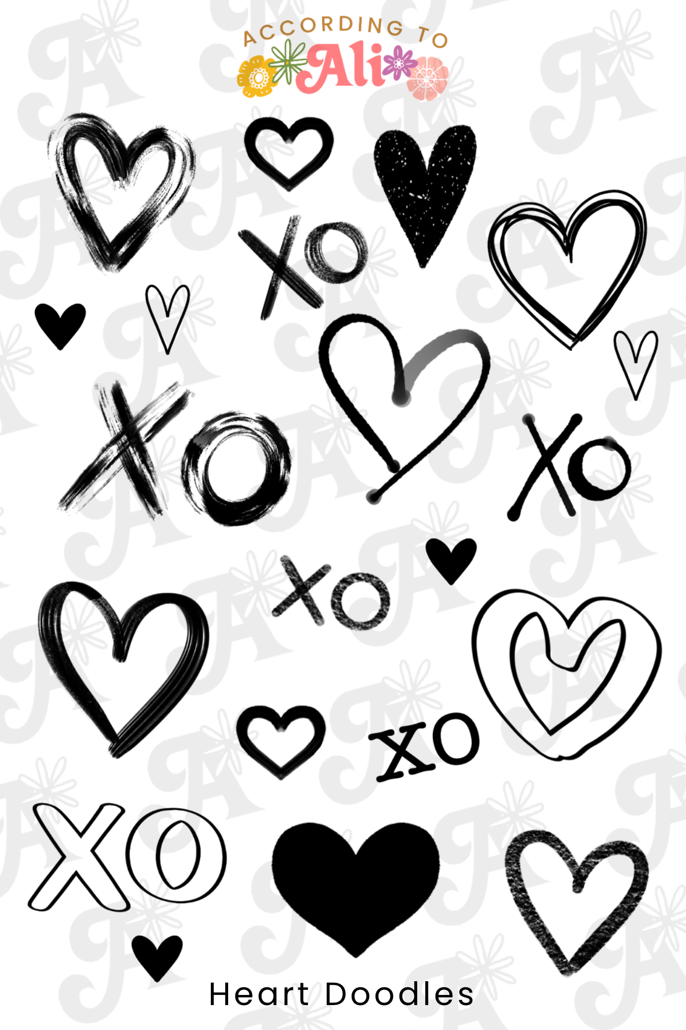 Heart Doodles Sticker Sheet – according to ali