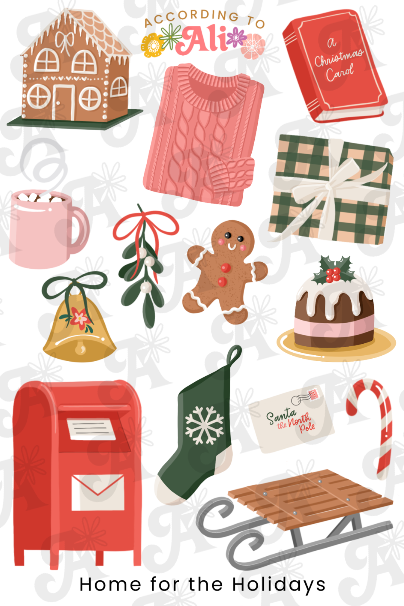 Home for the Holidays Sticker Sheet – according to ali