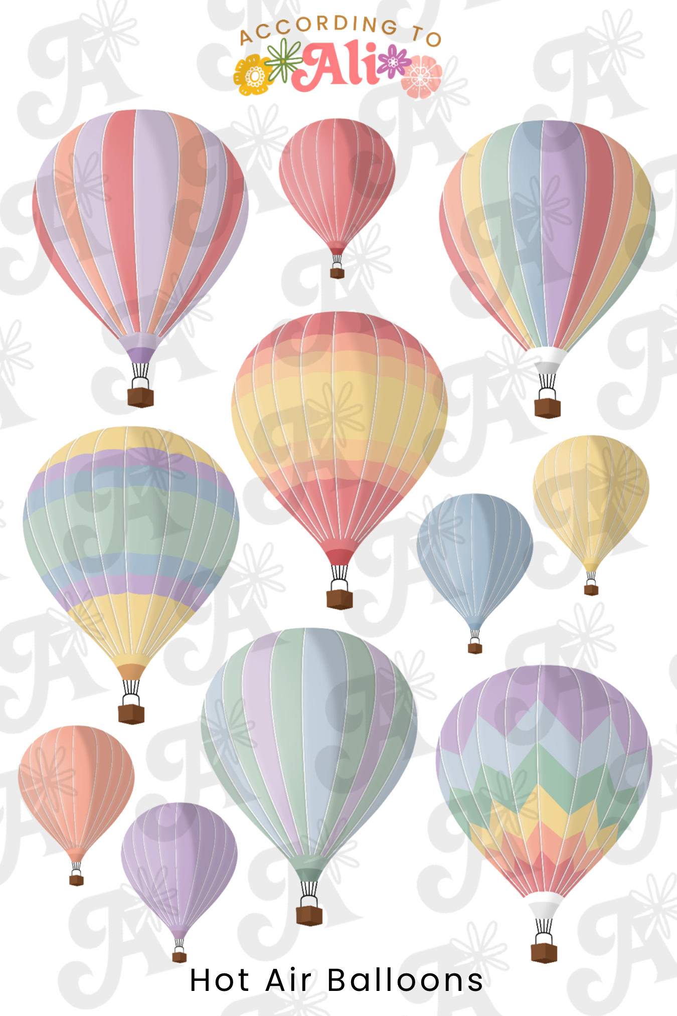 Hot Air Balloons Sticker Sheet – according to ali