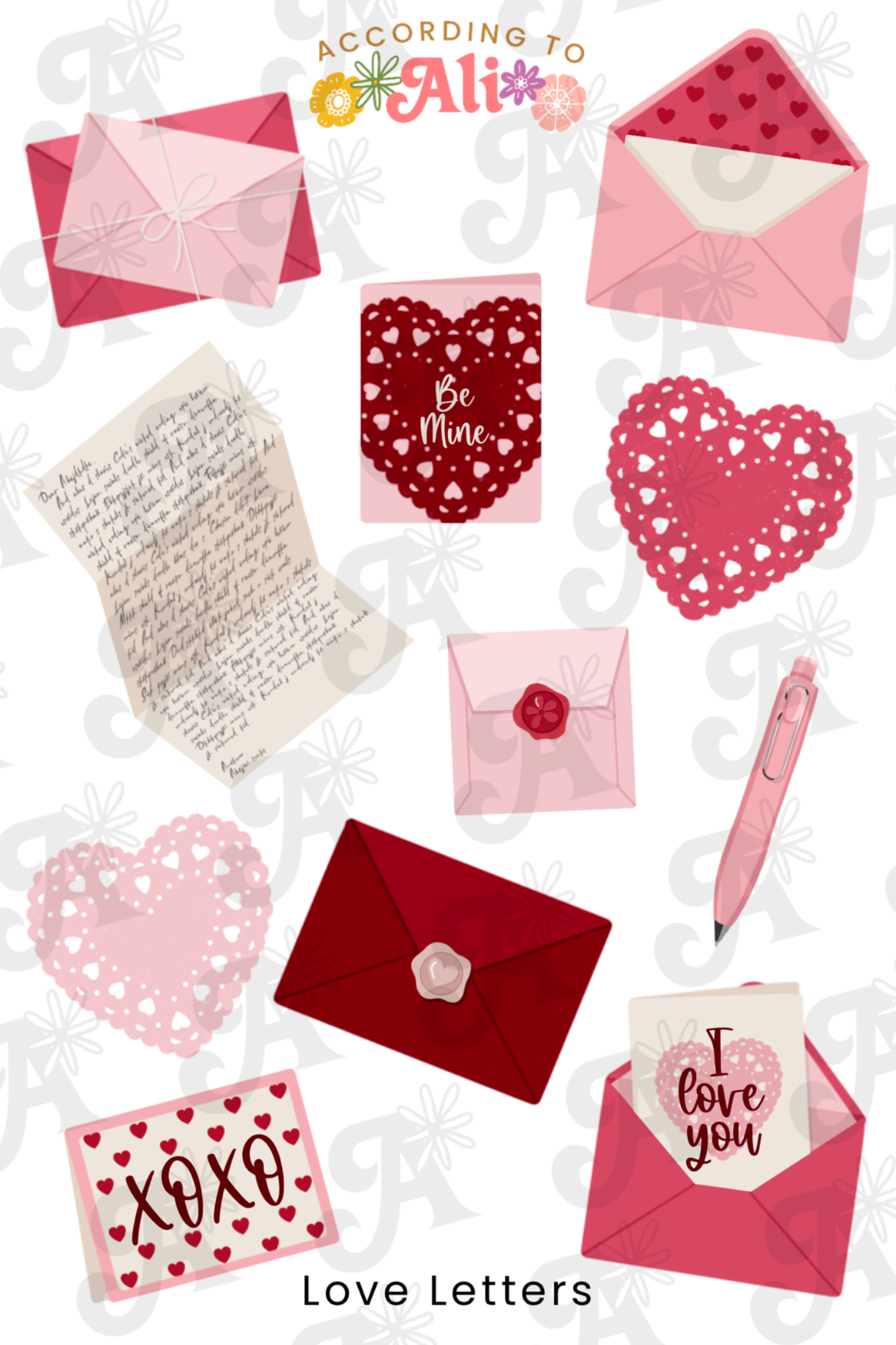 Love Letters Sticker Sheet – according to ali