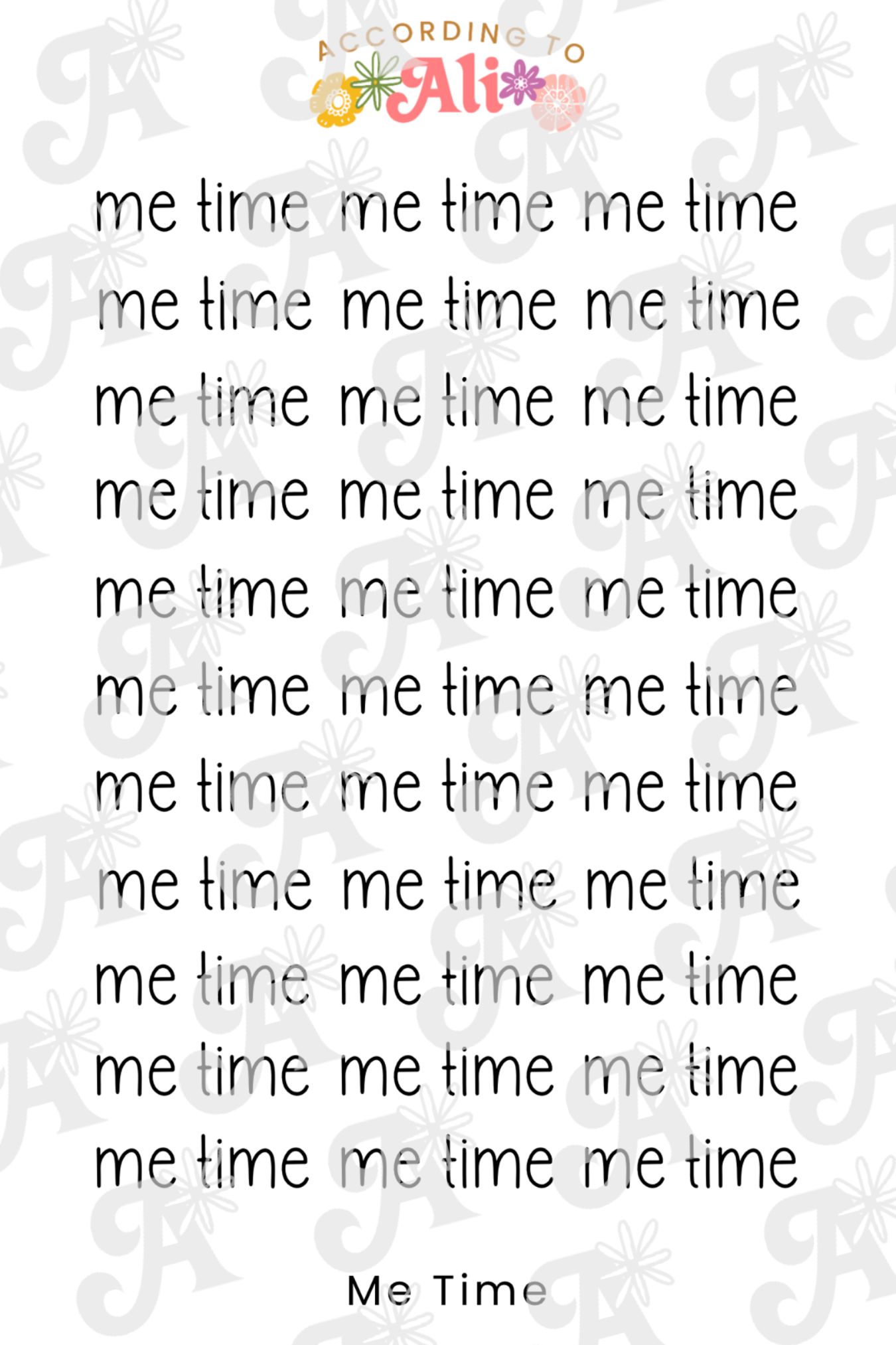 Me Time Word Sticker Sheet – according to ali
