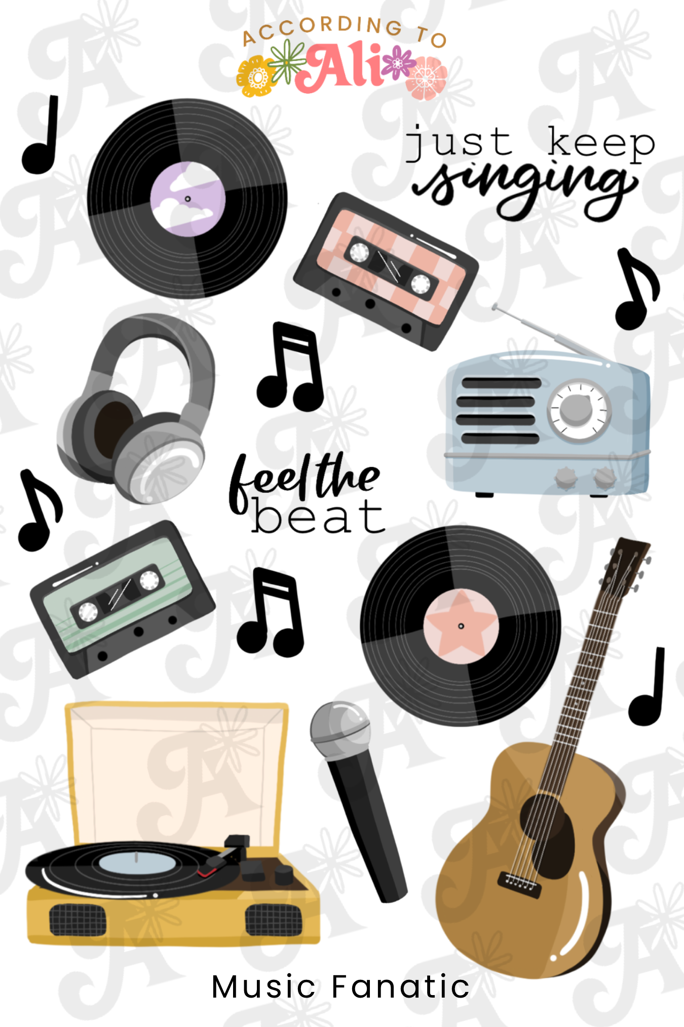 Music Fanatic Sticker Sheet – according to ali
