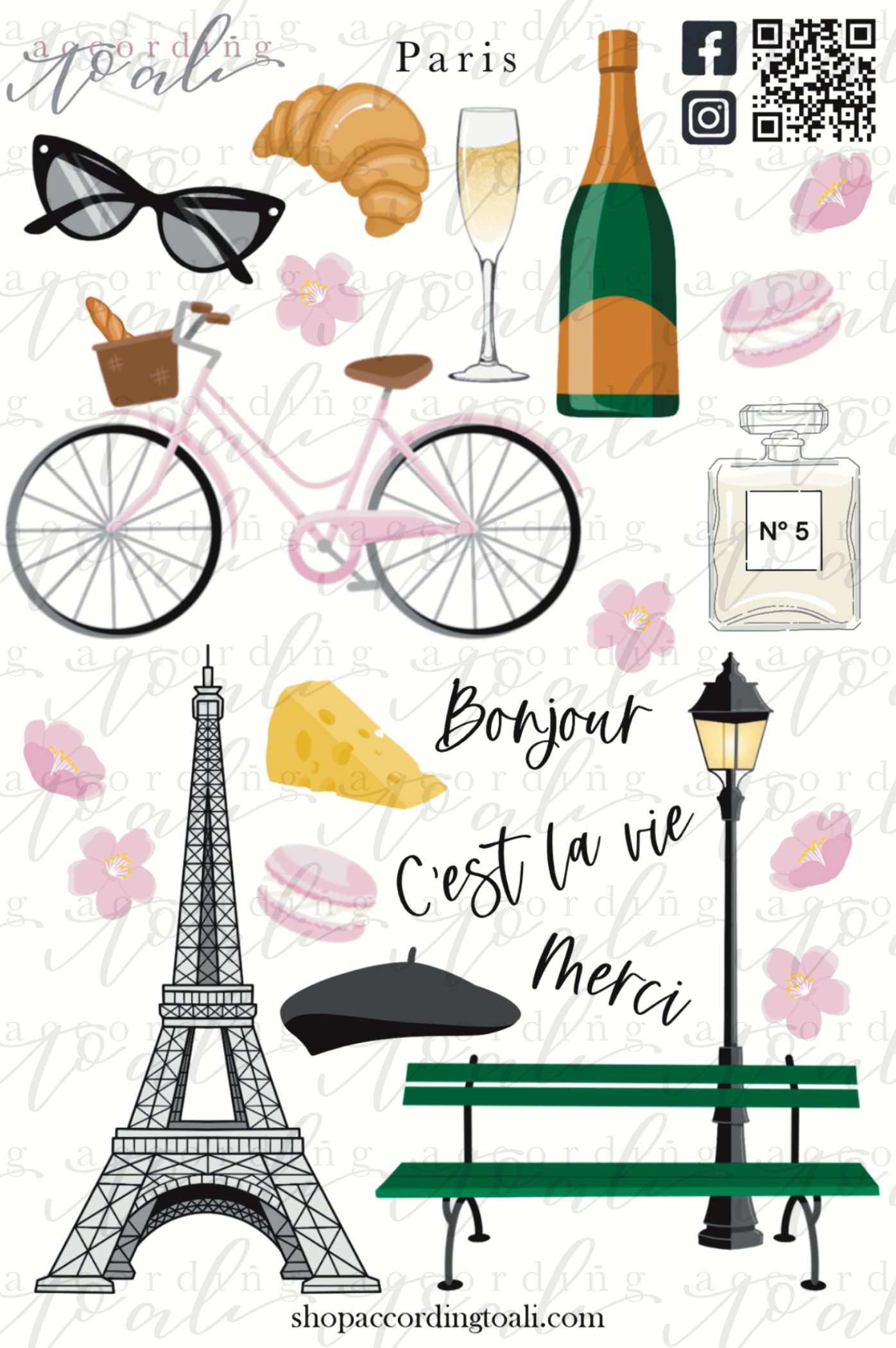 Paris Sticker Sheet – according to ali