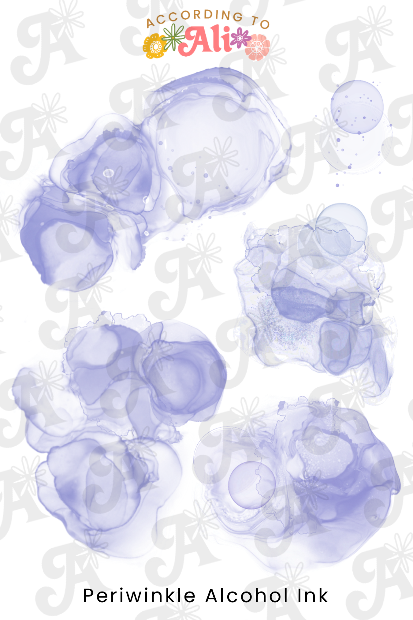 Periwinkle Alcohol Ink Sticker Sheet – according to ali
