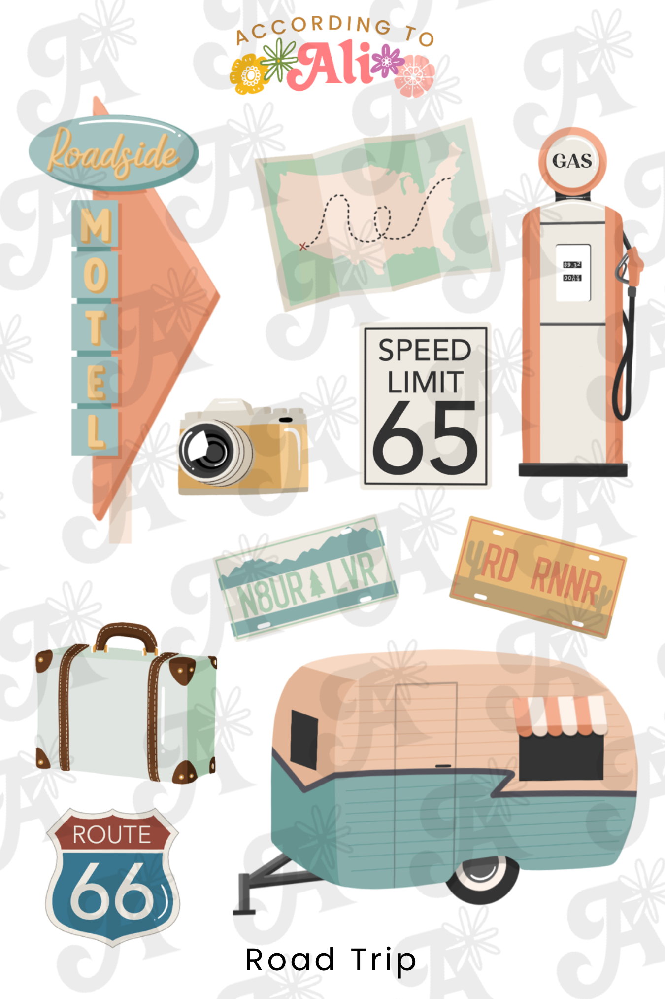 Road Trip Sticker Sheet – according to ali