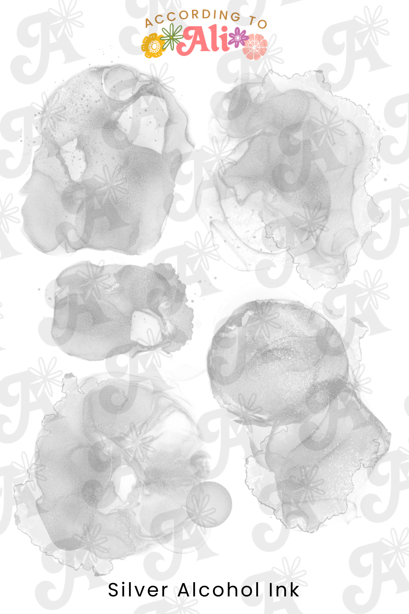 Silver Alcohol Ink Sticker Sheet – according to ali