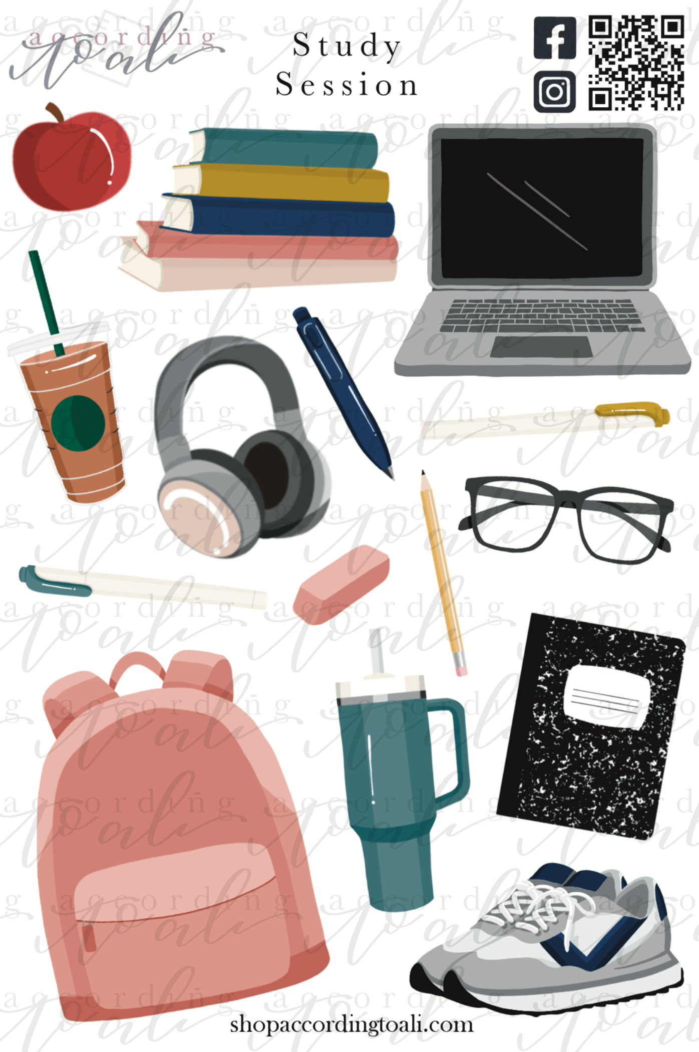 Study Session Sticker Sheet – according to ali