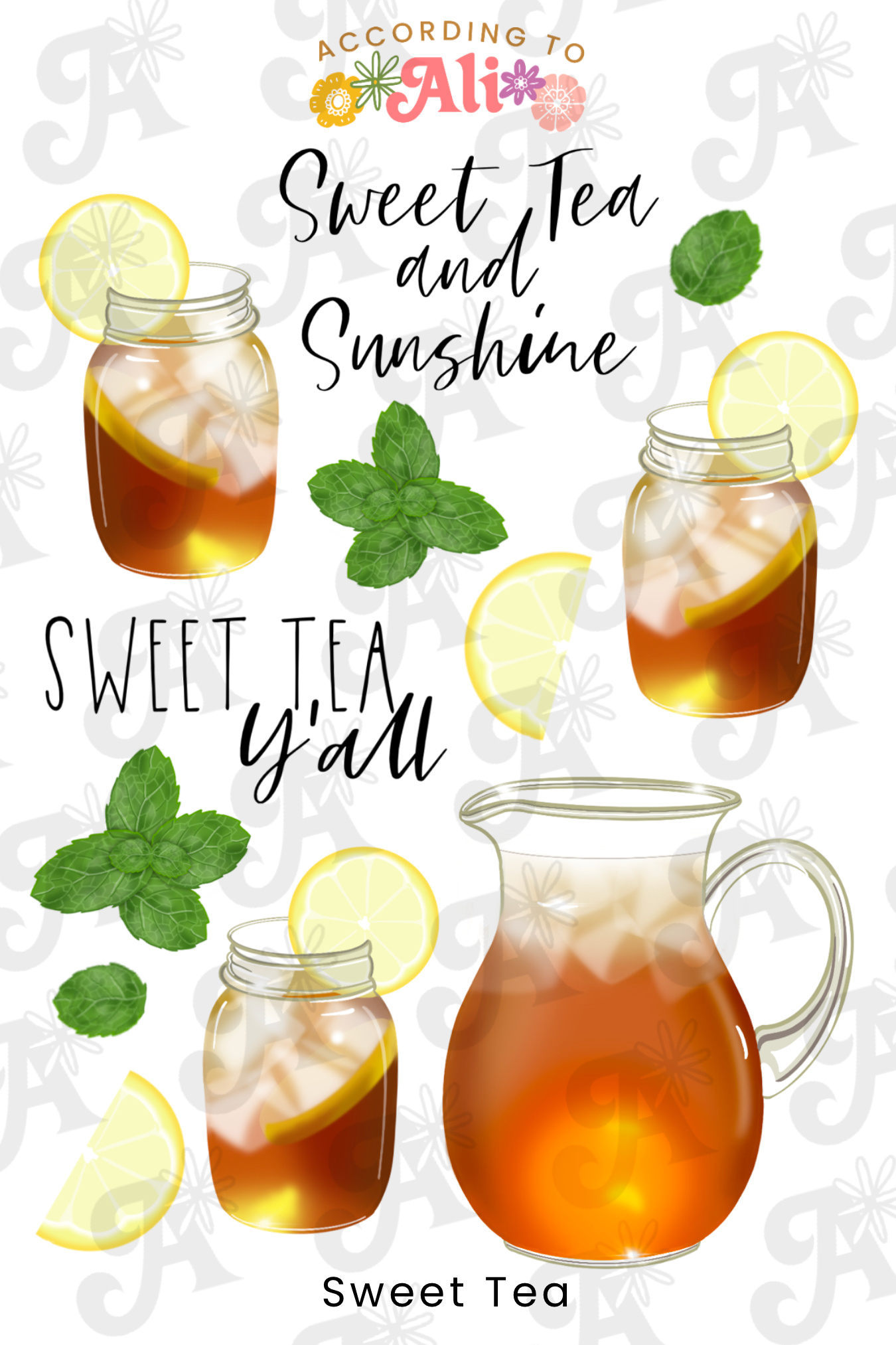 Sweet Tea Sticker Sheet – according to ali