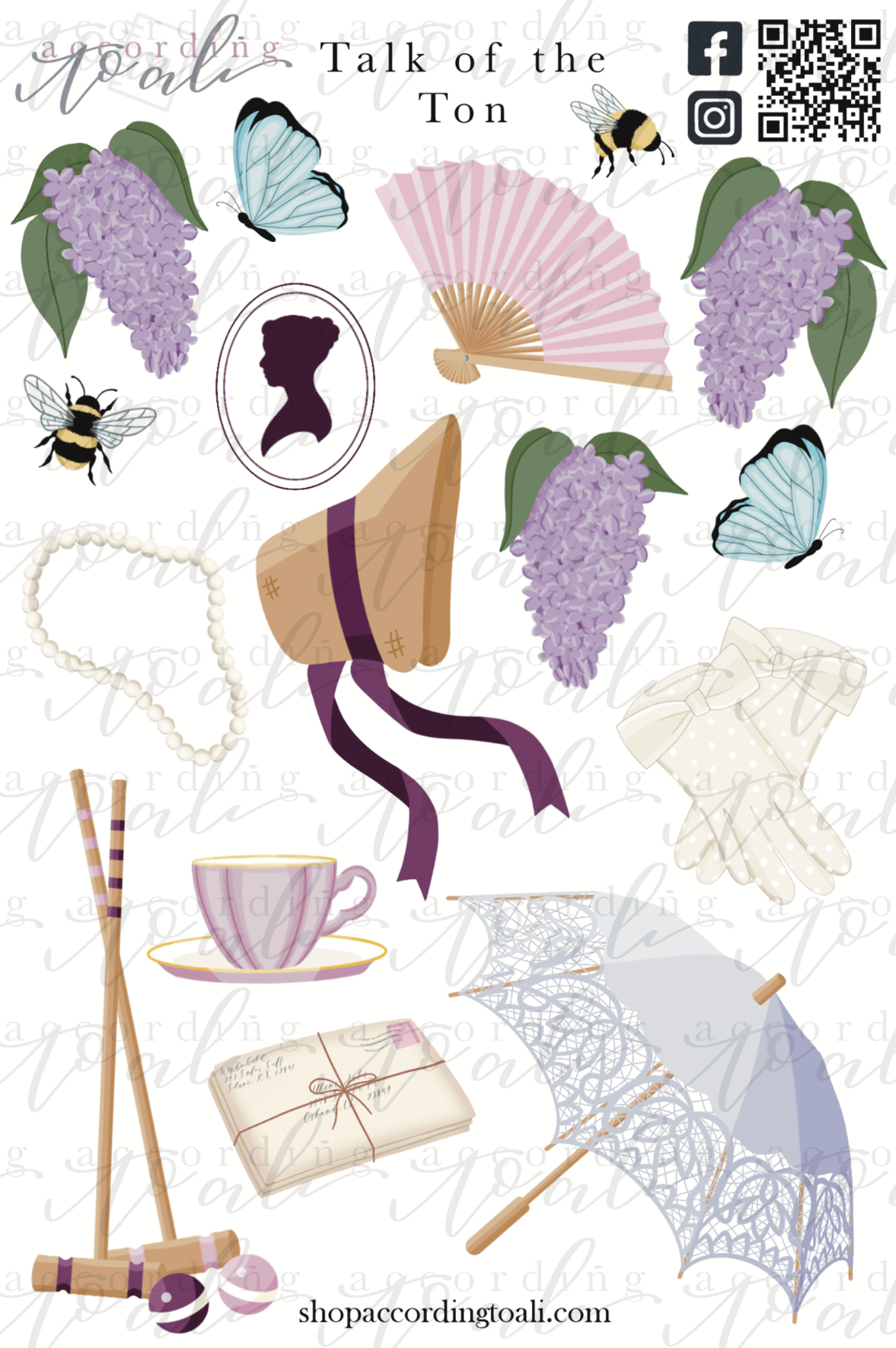 Talk of the Ton Sticker Sheet – according to ali