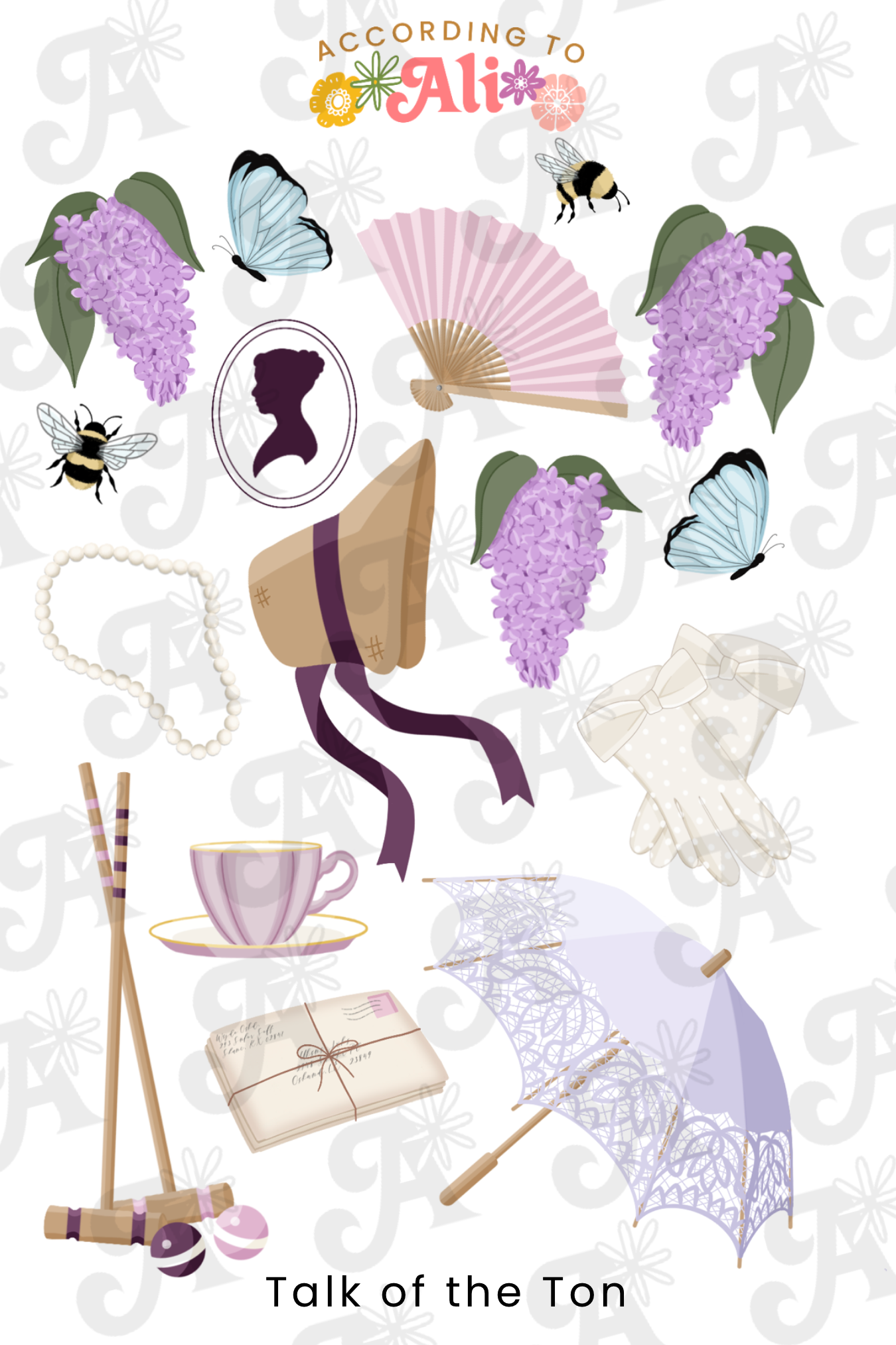 Talk of the Ton Sticker Sheet – according to ali