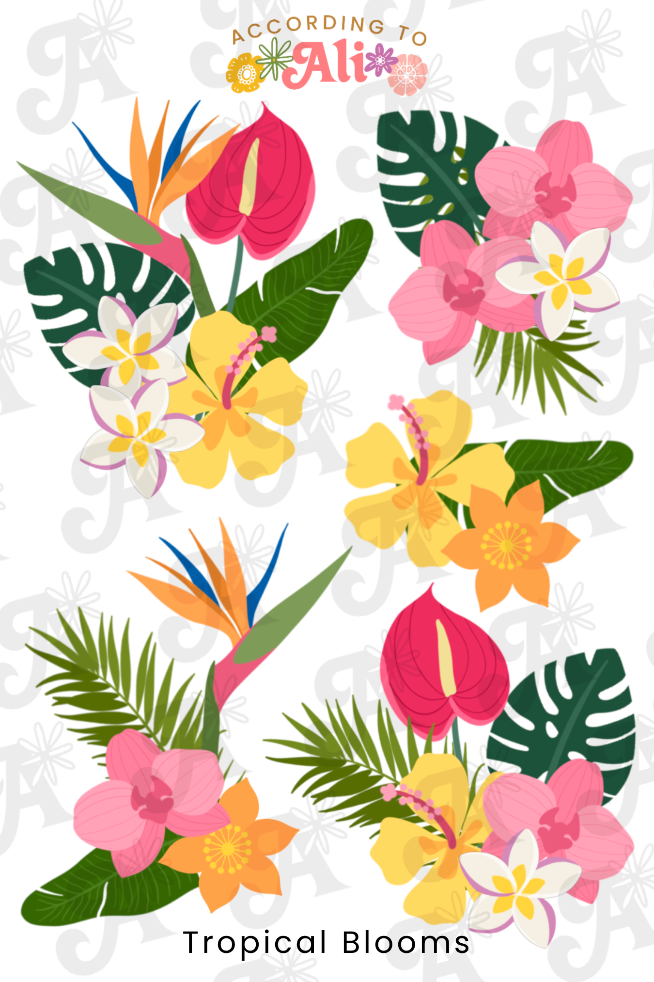 Tropical Blooms Sticker Sheet – according to ali