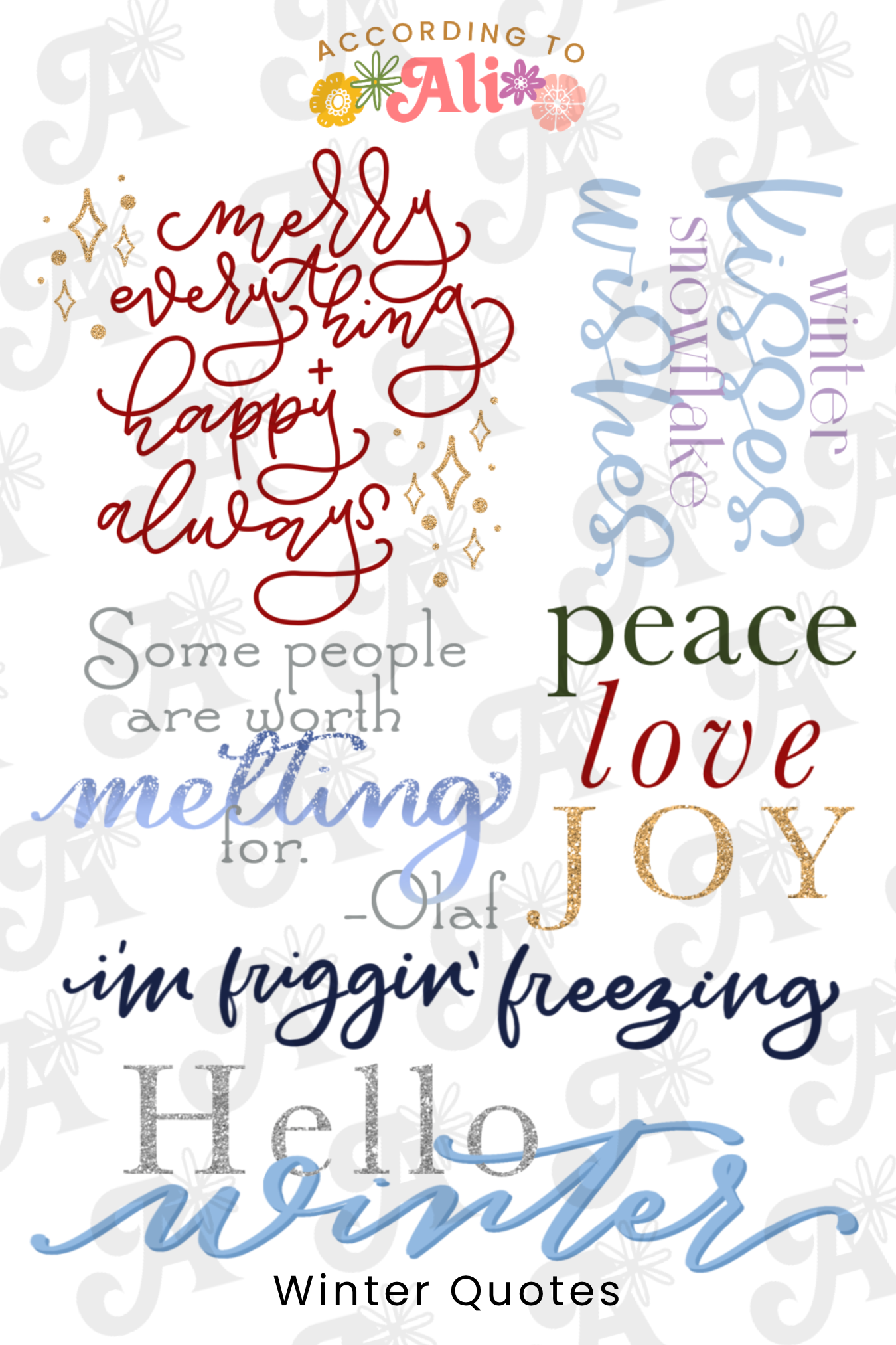 Winter Quotes Sticker Sheet – according to ali