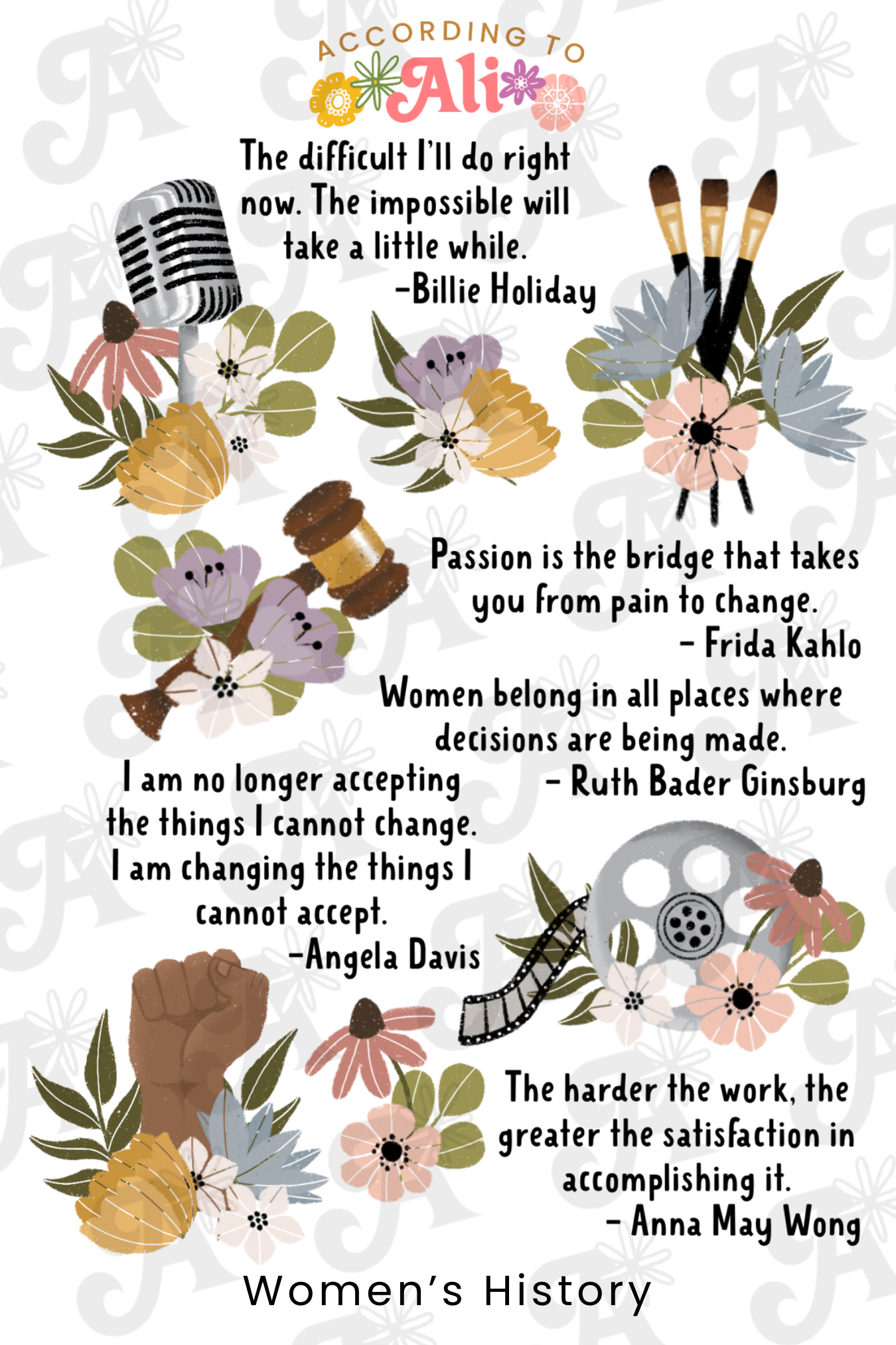 Women’s History Sticker Sheet – according to ali