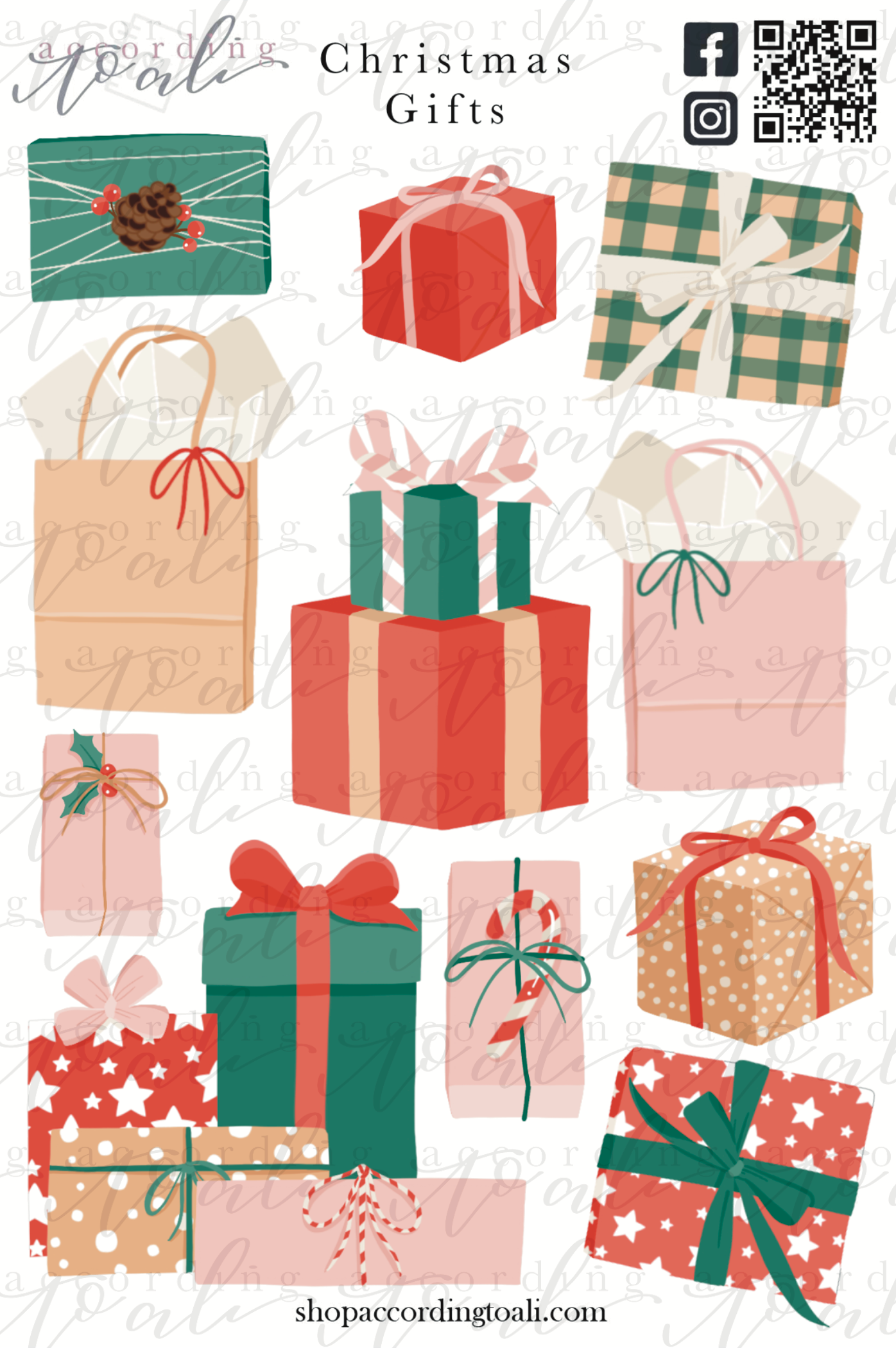 Christmas Gifts Sticker Sheet – according to ali