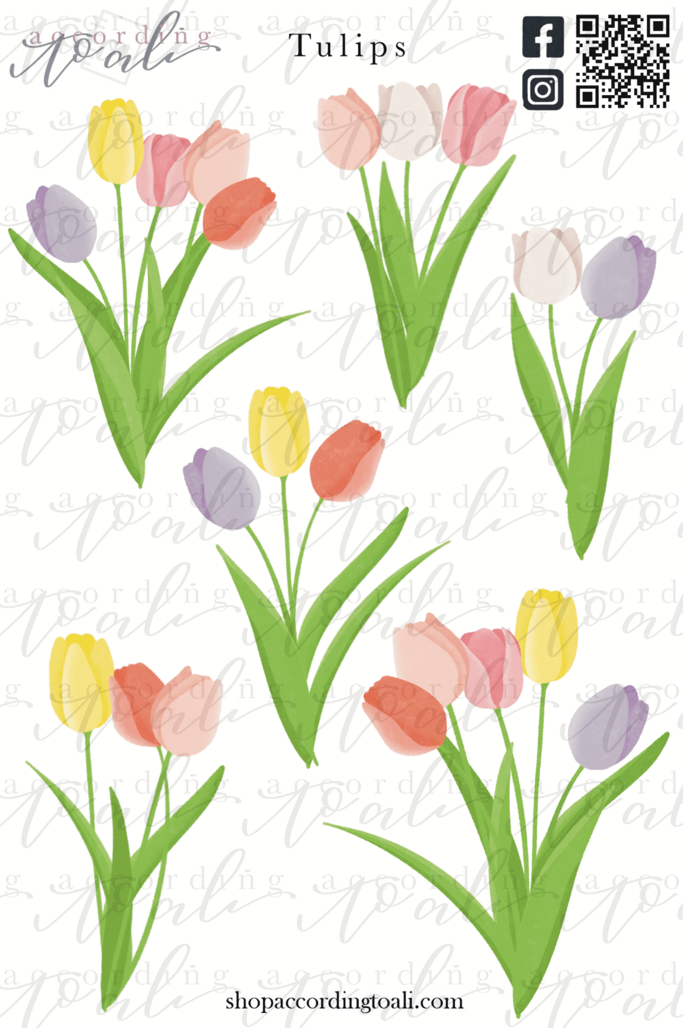 Tulips Sticker Sheet – according to ali
